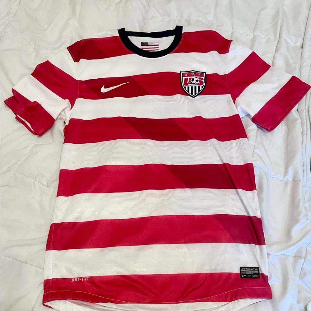 2012 Usmnt Home Waldo Nike Authentic Kit Shirt Soccer… - Gem